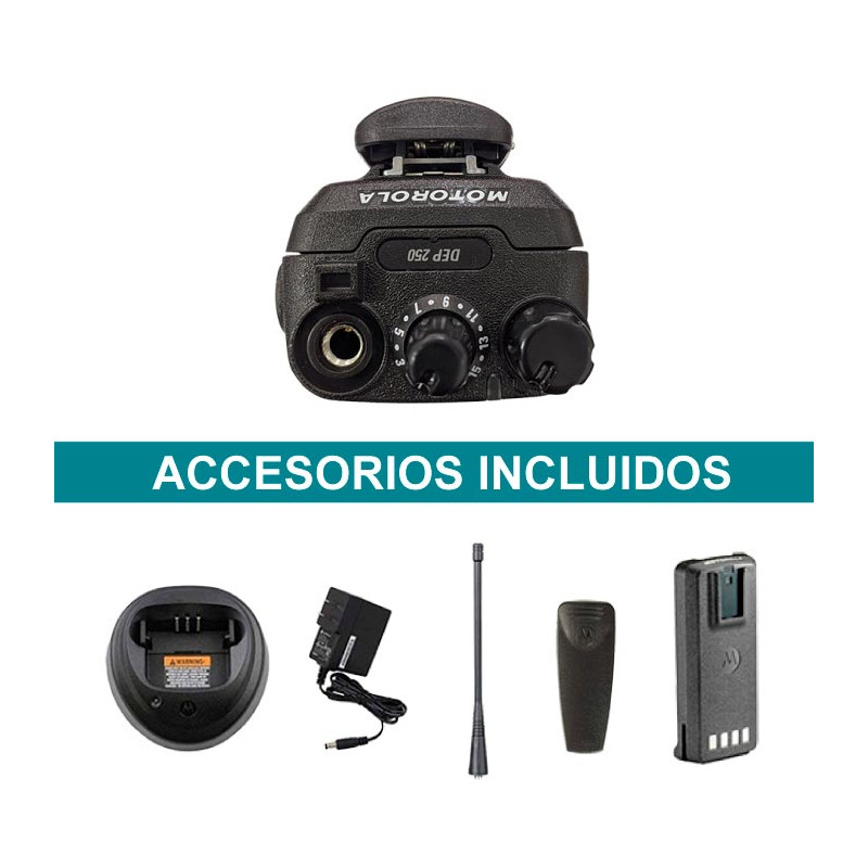 DEP250 – Radio Portátil VHF 136-174 MHz, 5W, 16 Canales, NKP, digital.